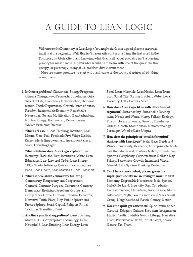 Lean Logic - Introduction & A Guide To Lean Logic | PDF | Prices | Logic