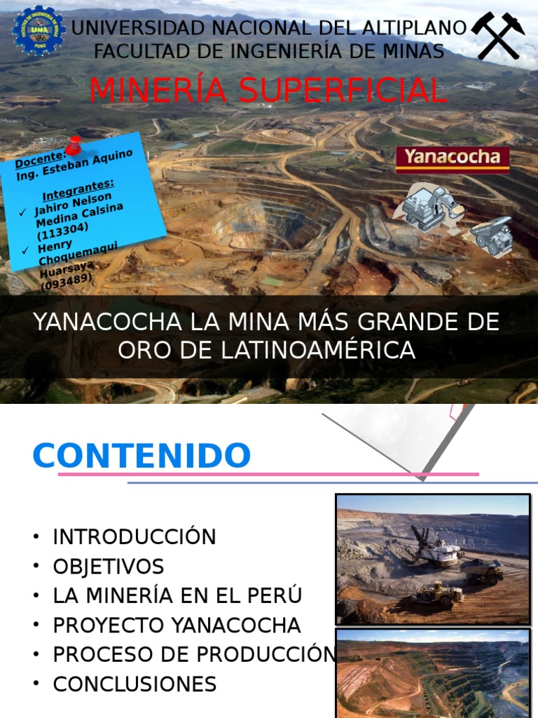 Yanacocha La Mina Más Grande de Oro Del Sudamerica EXPOSICIÓN | PDF ...