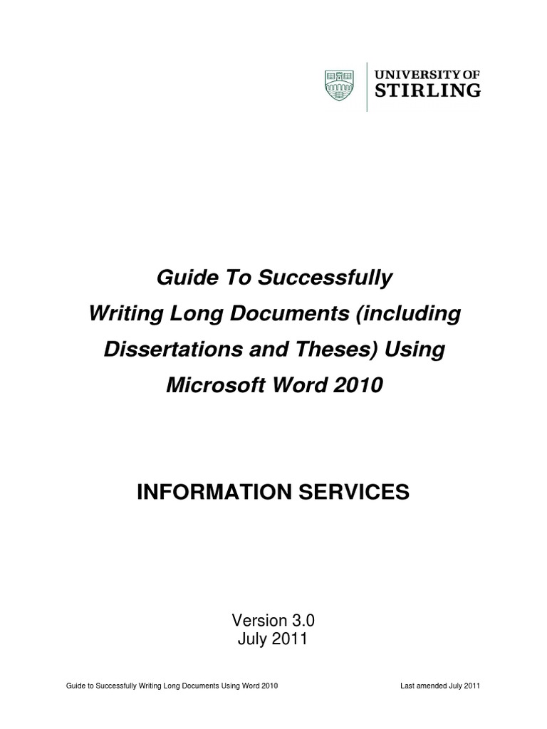 Writing Long Documents Using Word | PDF | Paragraph | Page Layout