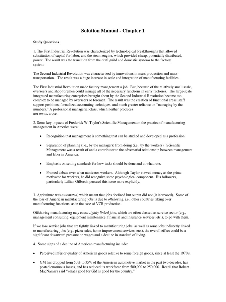 Chapter 1 - 3rd Edition FACTORY PHYSICS | PDF | Industrial Revolution ...