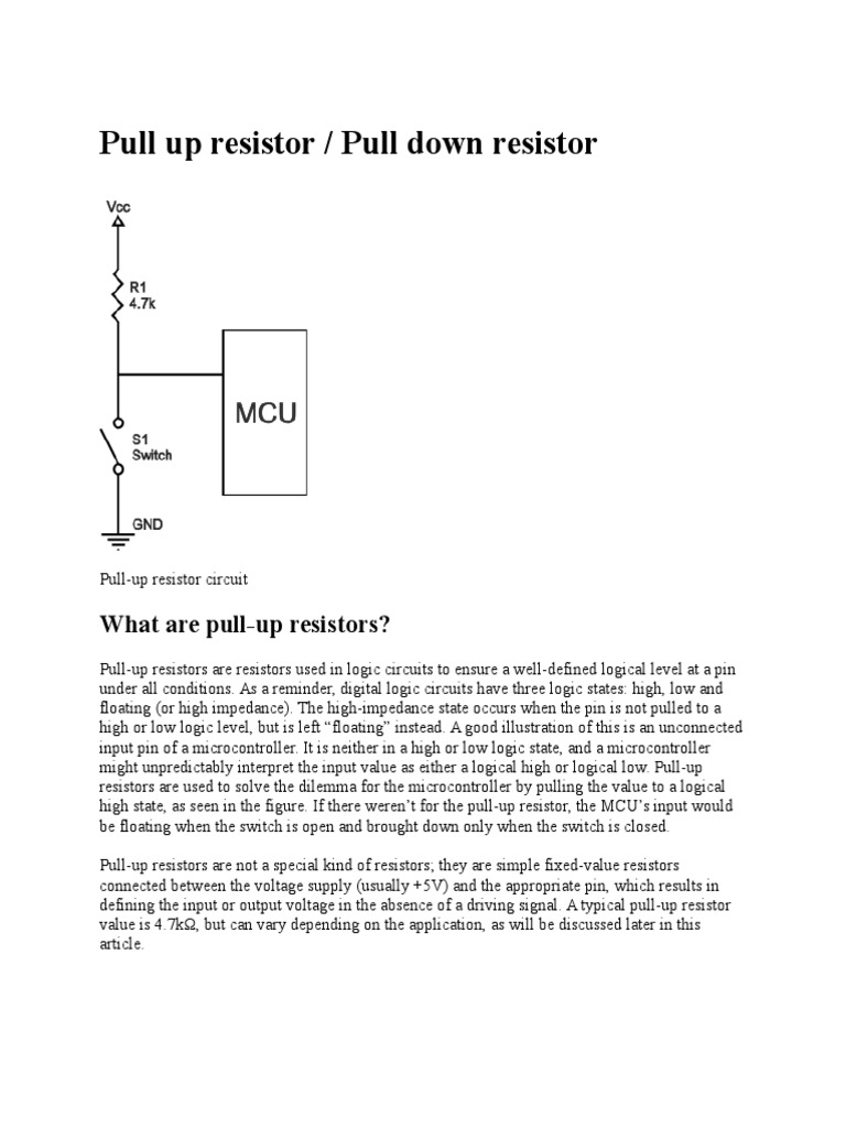 Pull Up and Pull Down Resistors | PDF | Resistor | Electronic Design