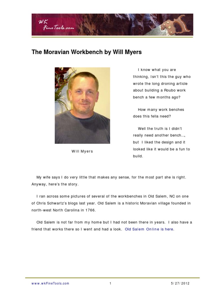 The Moravian Workbench | PDF | Screw | Pipe (Fluid Conveyance)