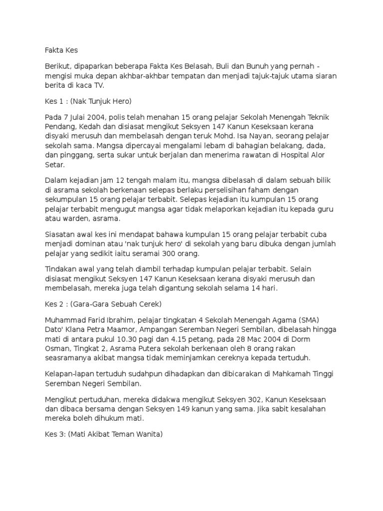 Fakta Kes | PDF