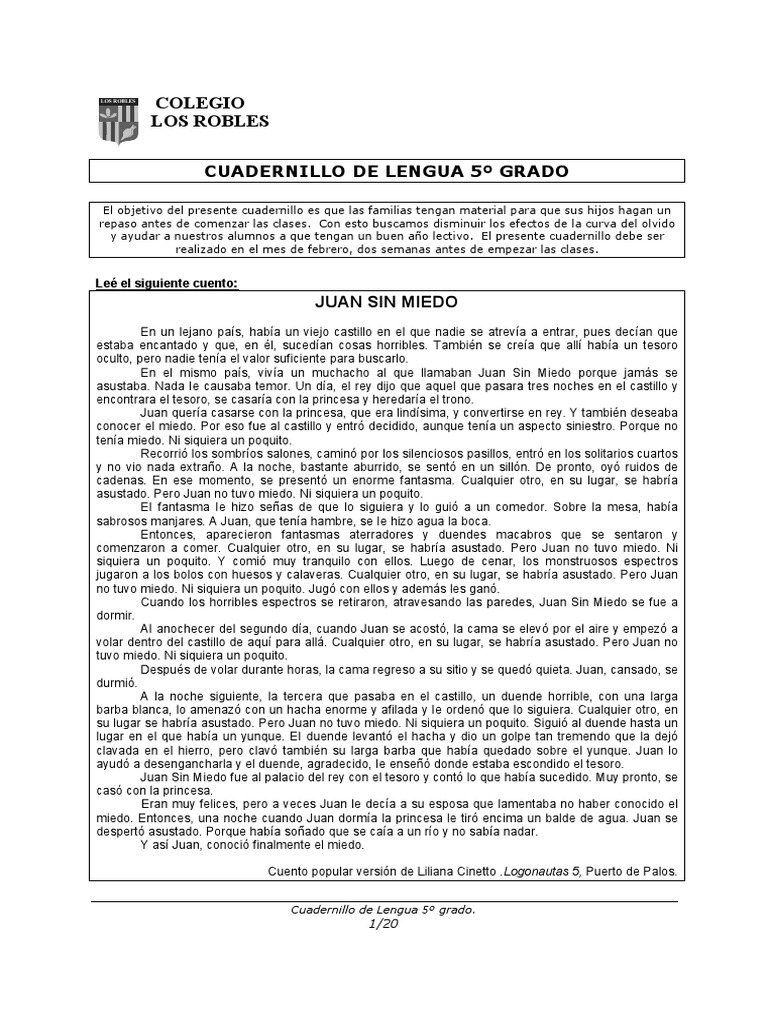 Cuadernillo Lengua 5to Grado PDF | PDF | Museo | Idiomas