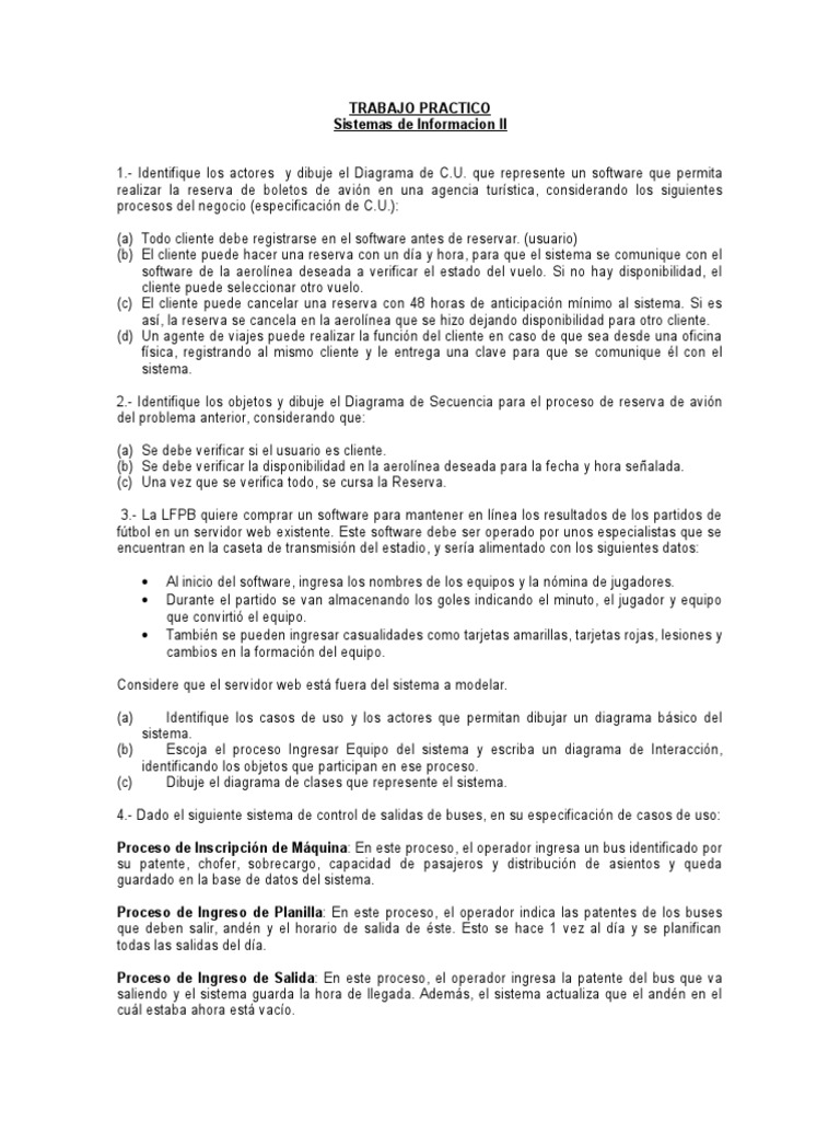 Trabajo Practico | PDF | Caso de uso | Software