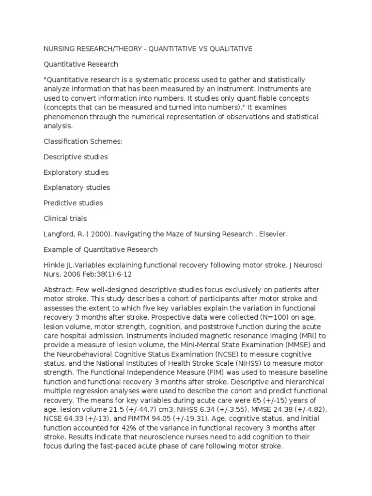 Understanding the Differences: A Comparison of Quantitative and ...