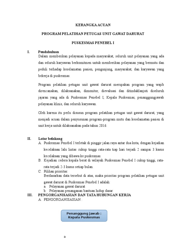 Contoh Kerangka Acuan Kegiatan | PDF