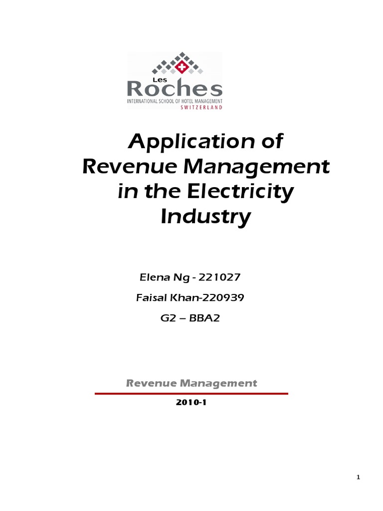 Revenue Management in Electricity Industry | PDF | Demand | Forecasting