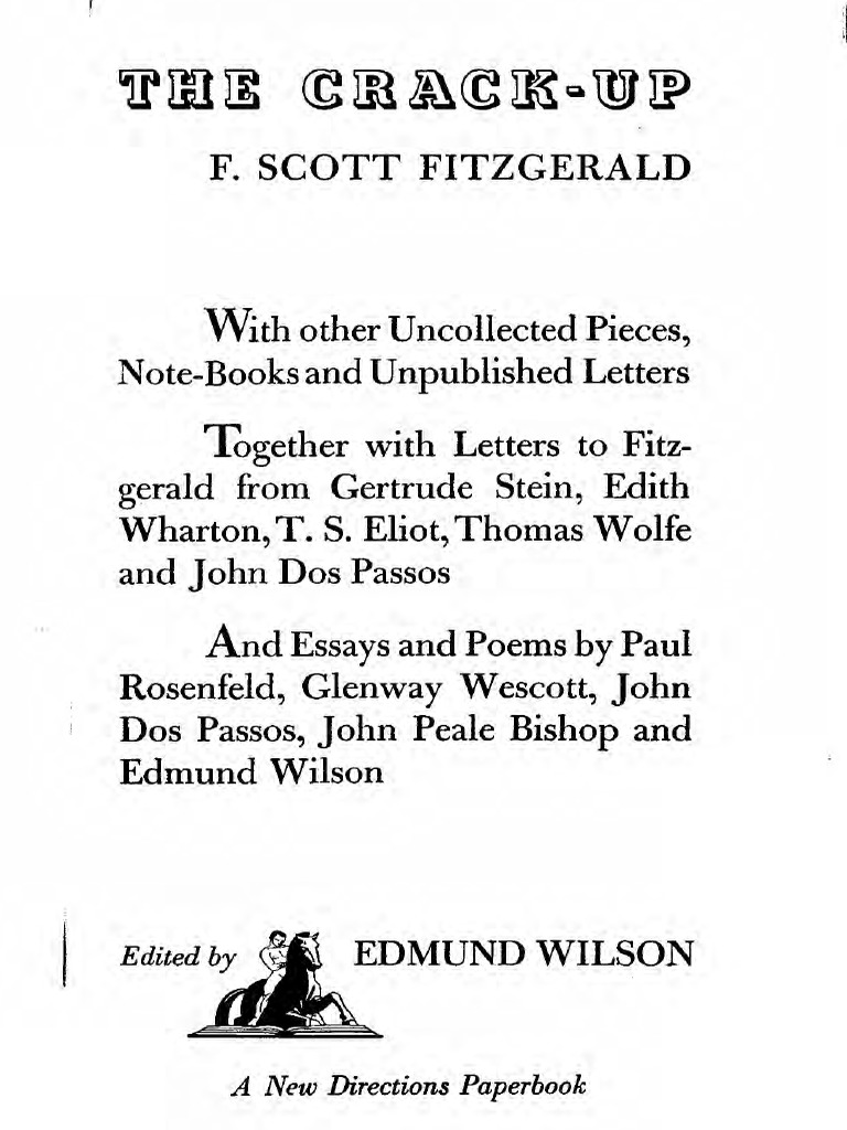The Crack Up - F Scott Fitzgerald PDF | PDF