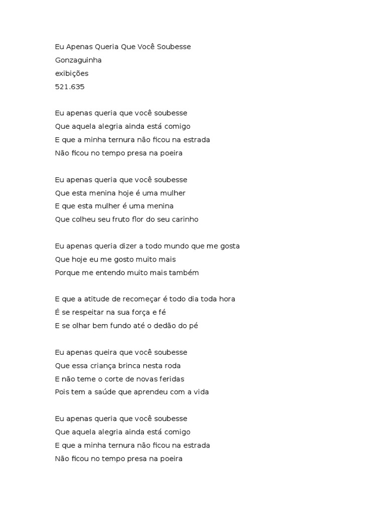 Eu Apenas Queria Que Você Soubesse Pdf