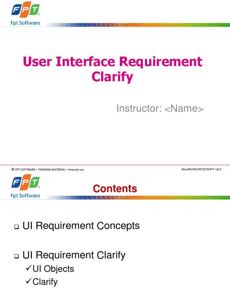 User Interface Requirement Clarify: Instructor | PDF | User Interface ...