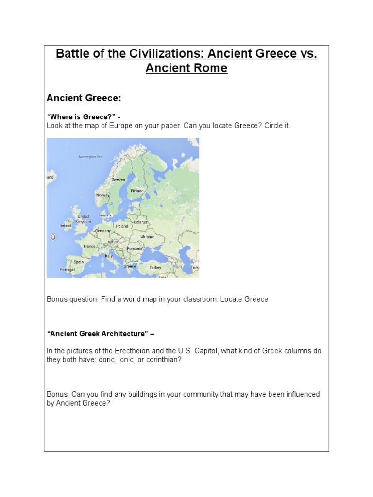 Greece vs. Rome: Civilizations Compared | PDF | Greece | Ancient Greece