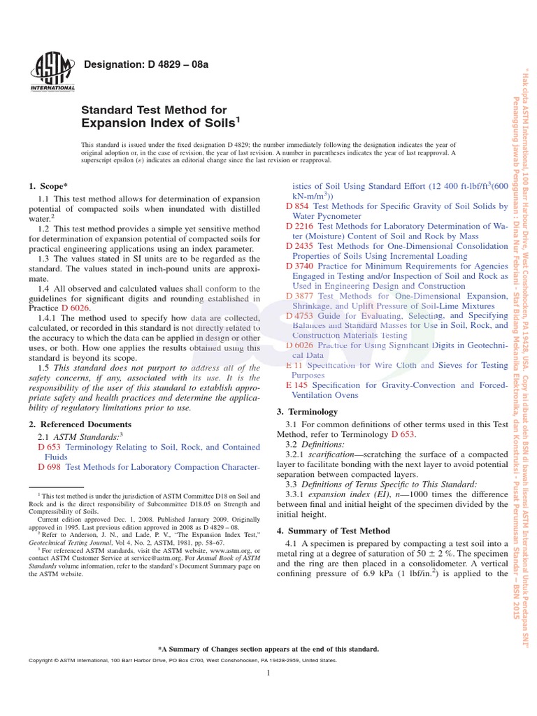 ASTM D4829-08a PDF | PDF | Soil | Science