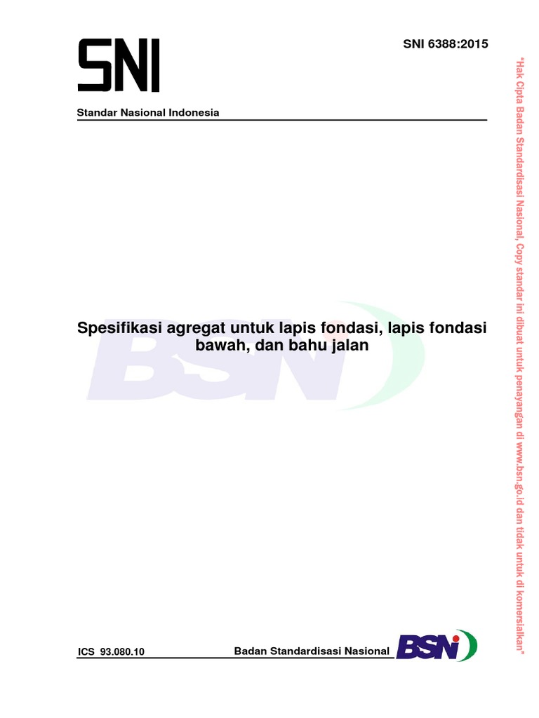 Sni 6388-2015 | PDF