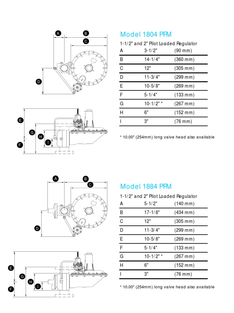 Pilot Loaded Regulator Dimensions | PDF