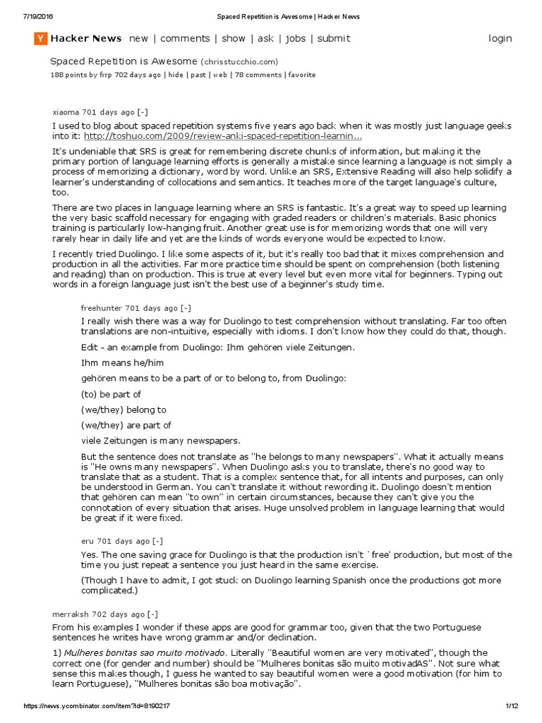 Spaced Repetition Is Awesome | PDF | Vocabulary | Second Language