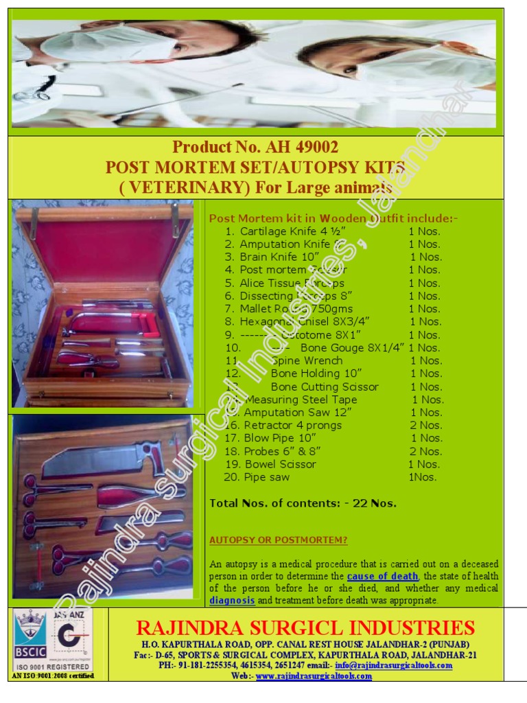 Catalouge Post Mortem Set Large Animals. | PDF