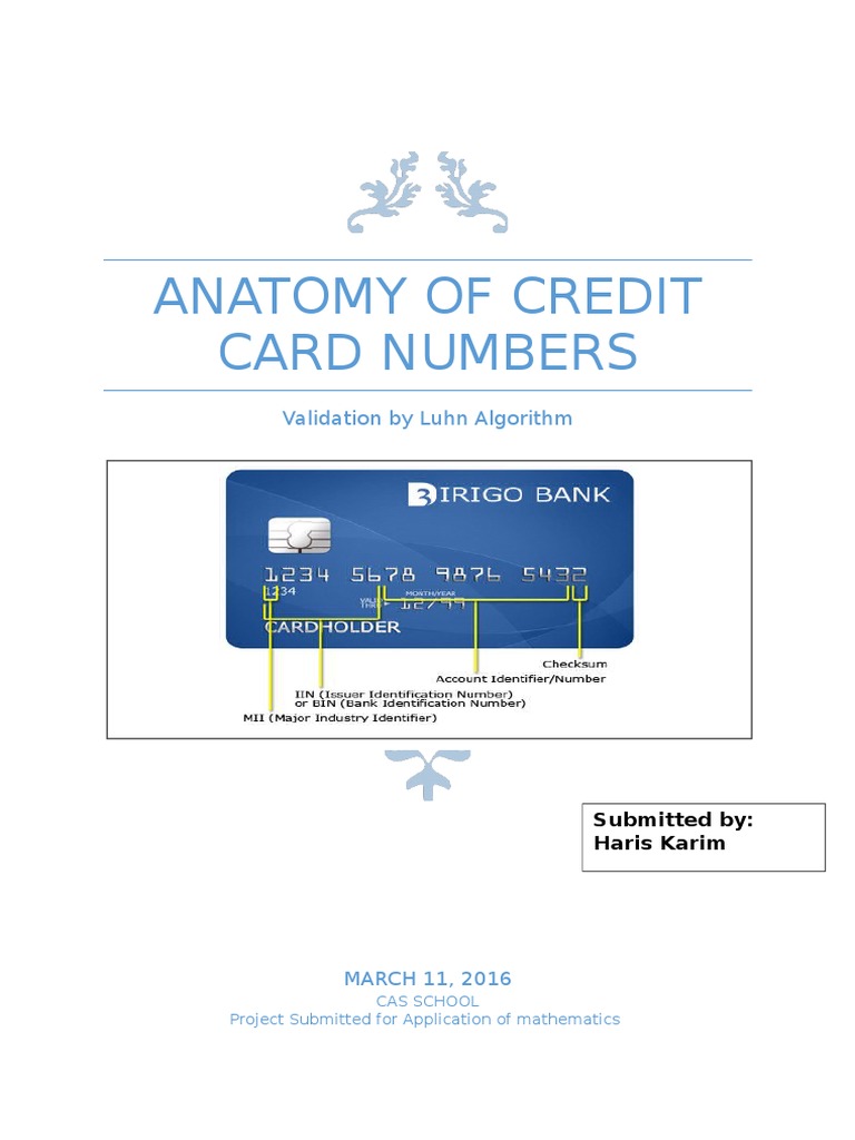 Anatomy of Credit Card Numbers | PDF | Credit Card | Teaching Mathematics
