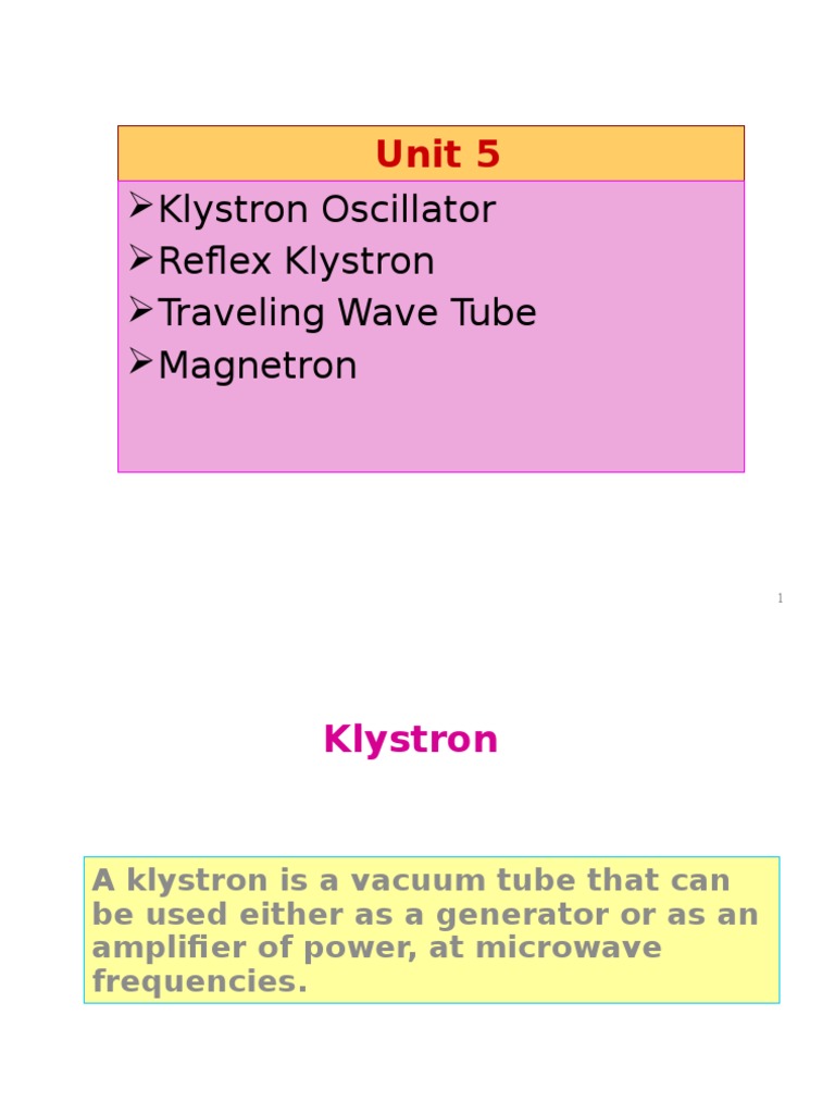 Reflex Klystron Working | PDF | Vacuum Tube | Microwave