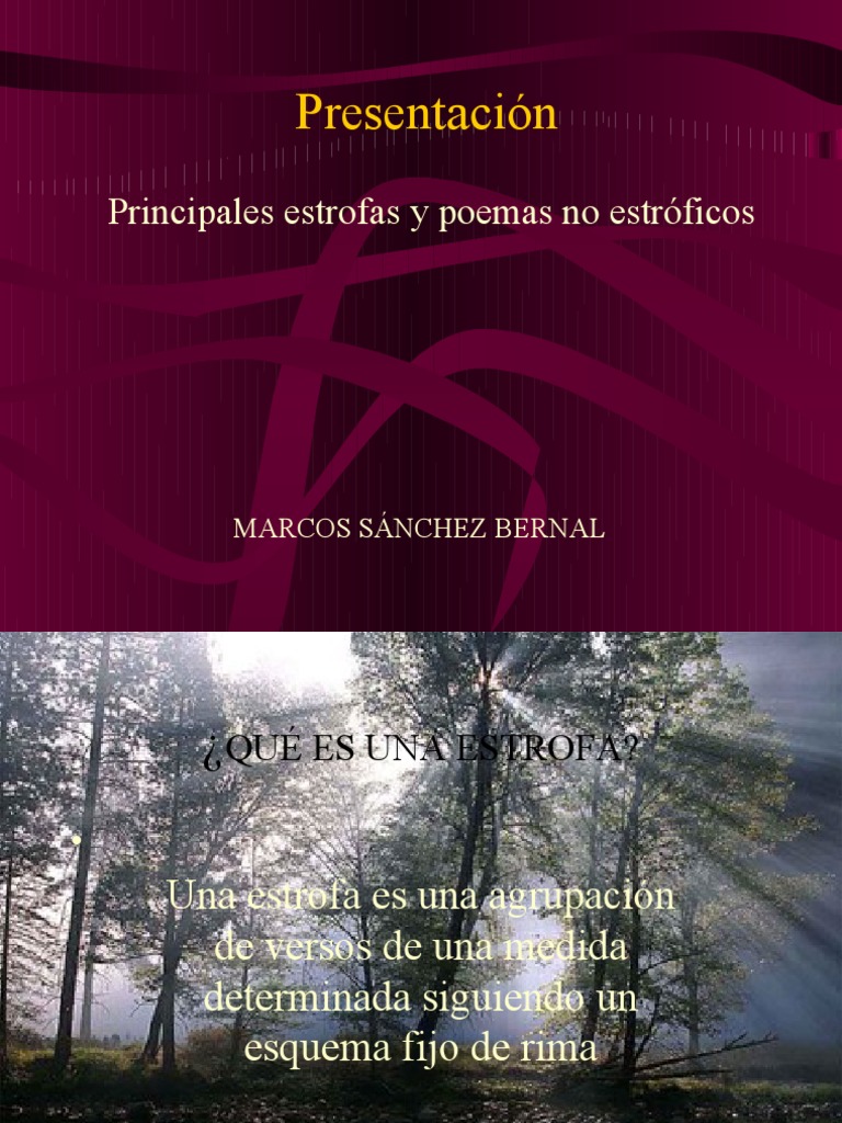 Tipos Principales de Estrofas | PDF | Ritmo y medidor | Ritmo Poético