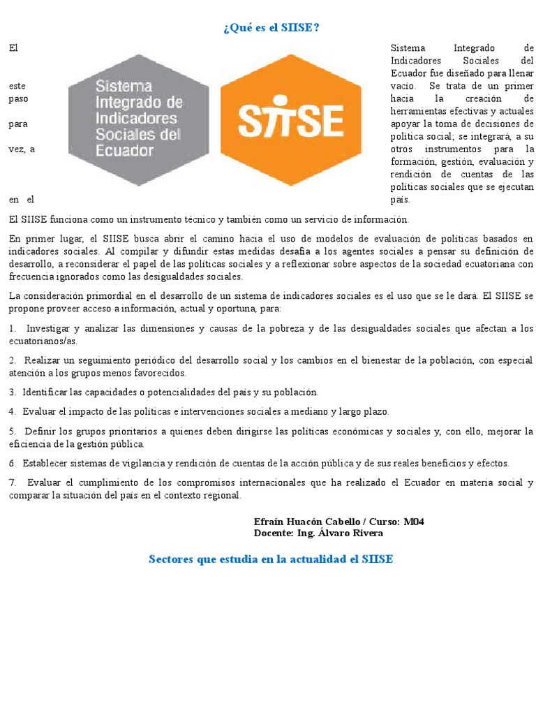 Qué Es El SIISE | PDF