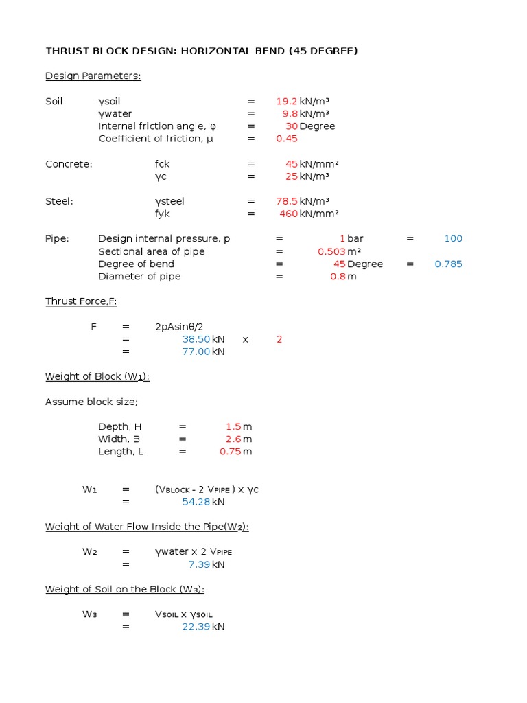 Thrust Block Design - Zatul | PDF