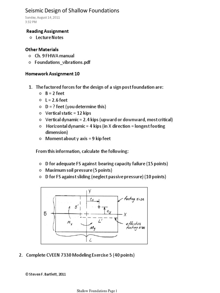 Seismic Design of Shallow Foundations PDF | PDF | Stiffness | Force