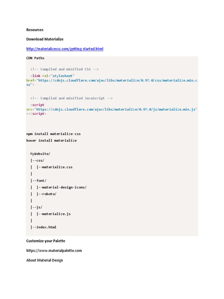 Resources Download Materialize: CDN Paths | PDF