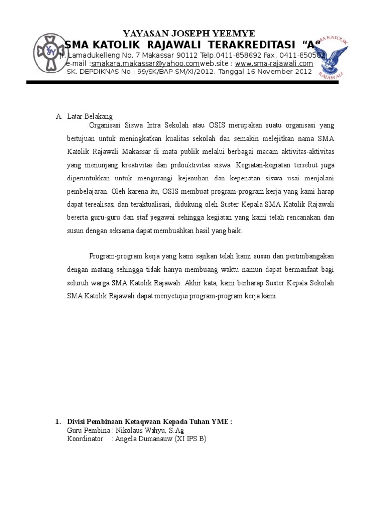 Contoh Laporan Program Kerja | PDF