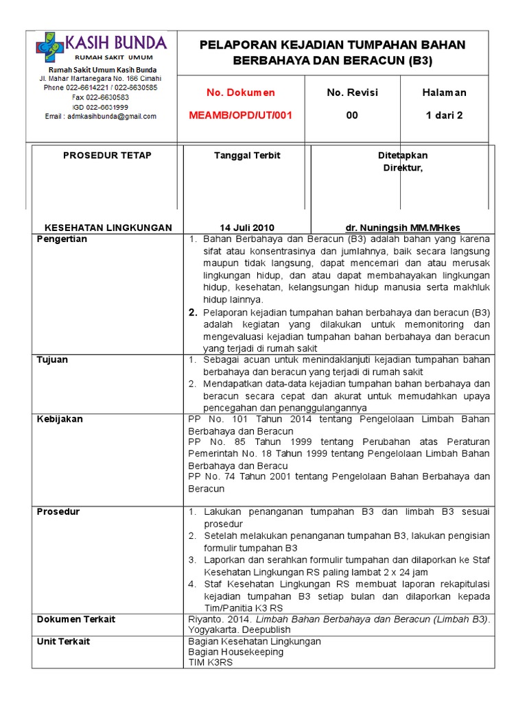 026 Pelaporan Tumpahan B3 | PDF