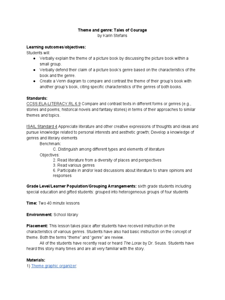 Theme and Genre: Tales of Courage | PDF | Genre | Intelligence