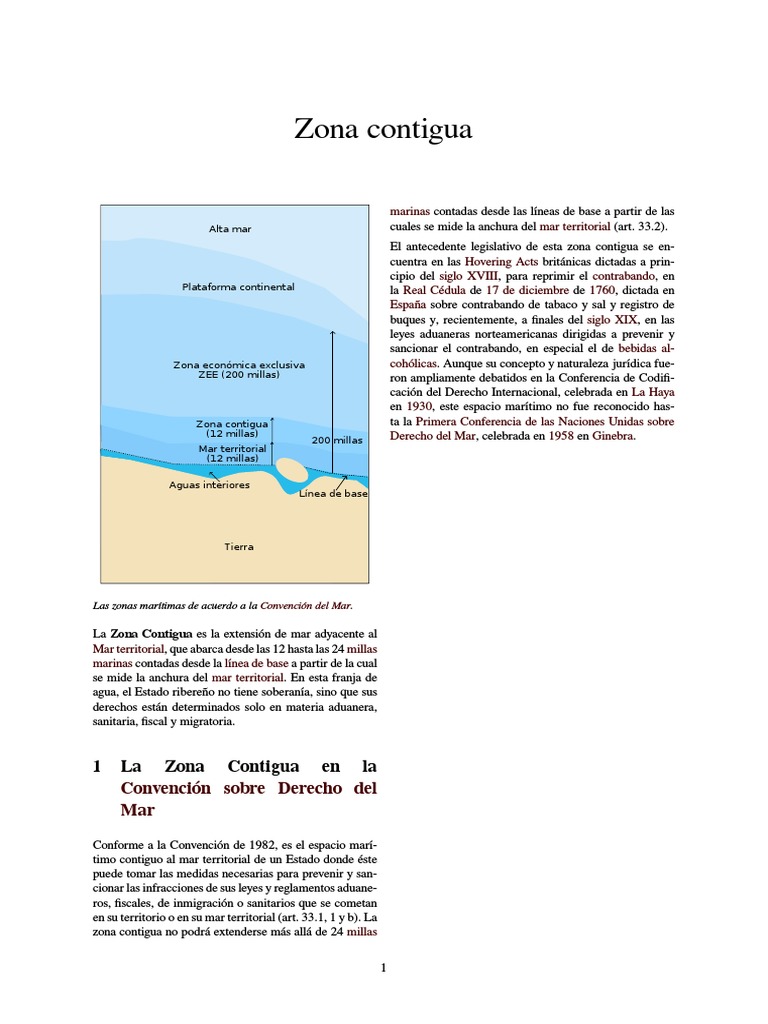 Definición de Zona Contigua Marítima | PDF | Aguas territoriales ...