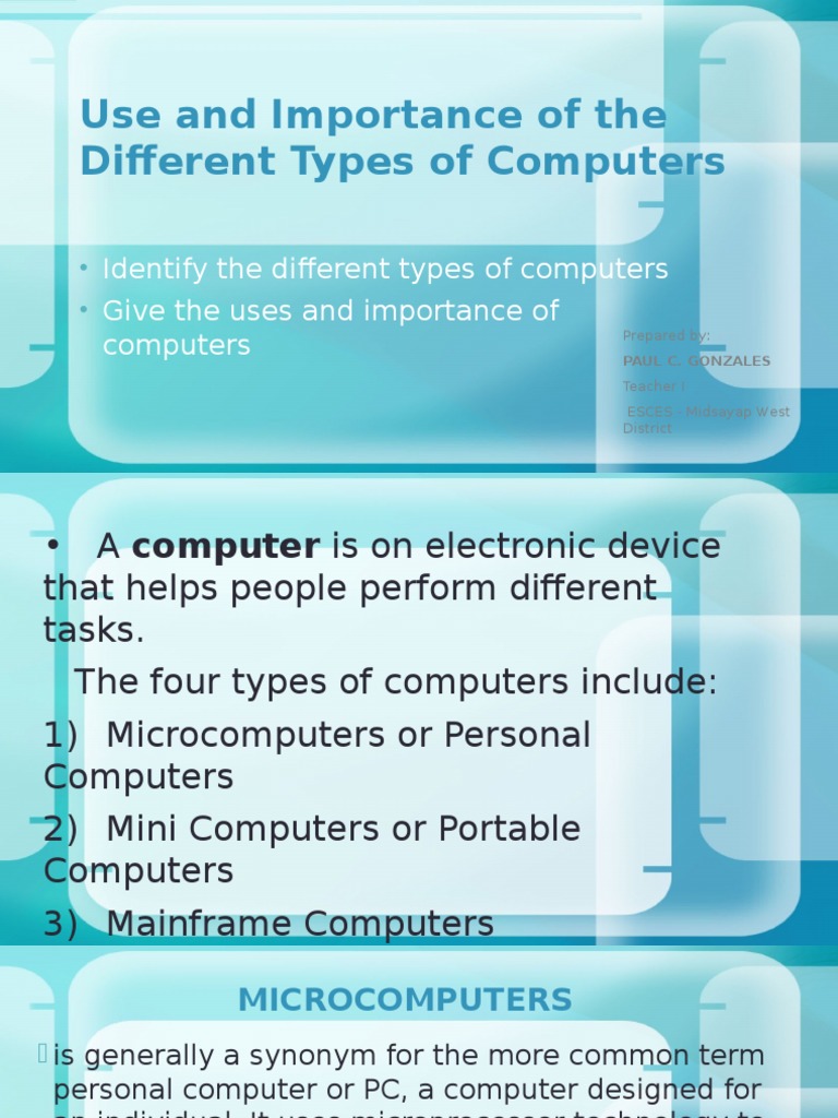 79-Identify The Different Types of Computers | PDF | Personal Computers ...