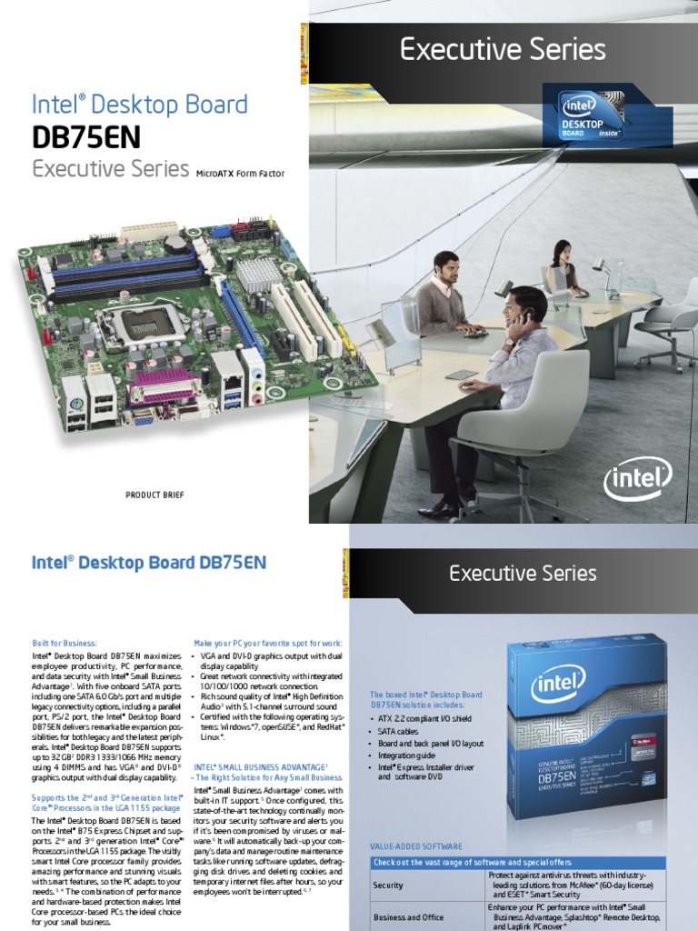 Desktop Board Db75en Executive Brief PDF | PDF | Personal Computers | Usb