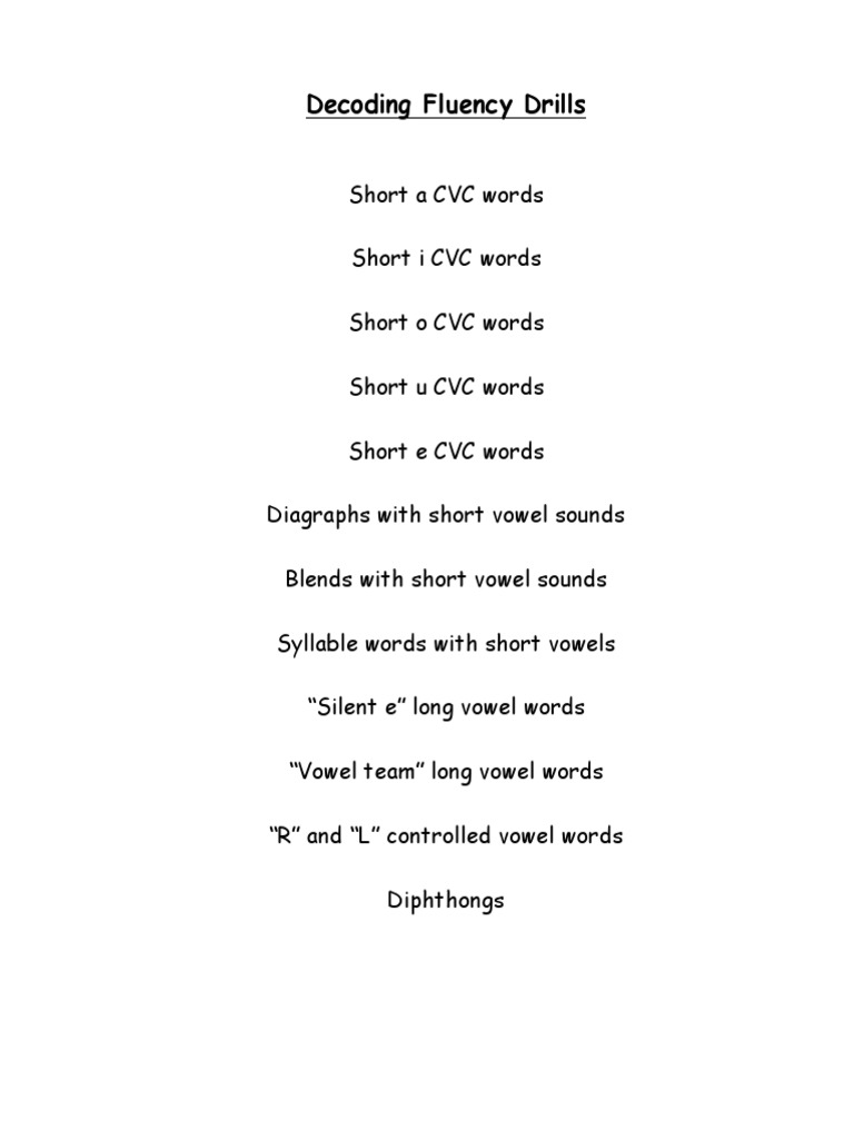 Decoding Fluency Drills | PDF | Nature