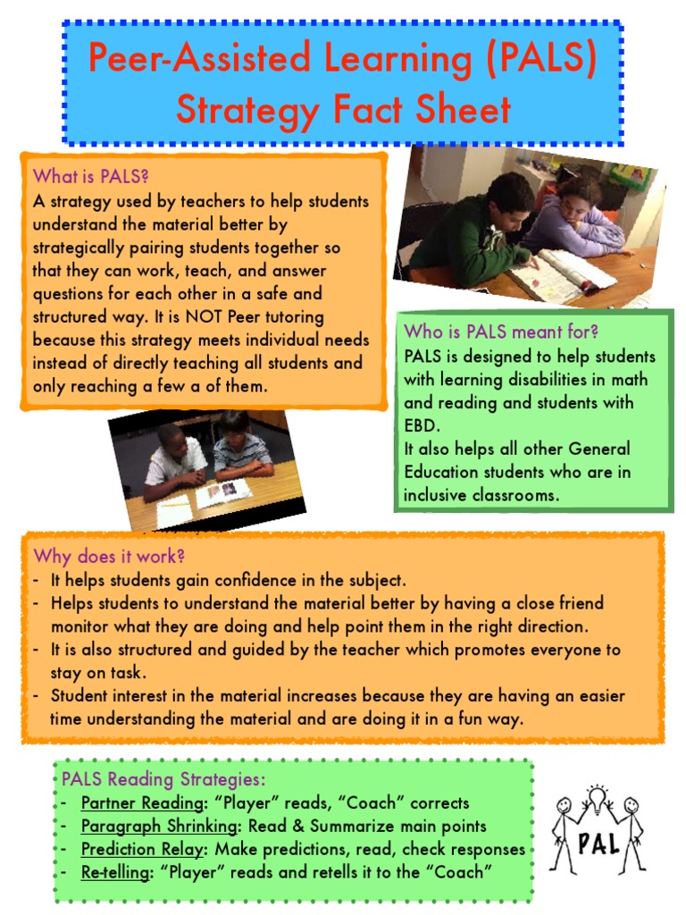 Strategy Fact Sheet - Pals | PDF | Inclusion (Education) | Teachers