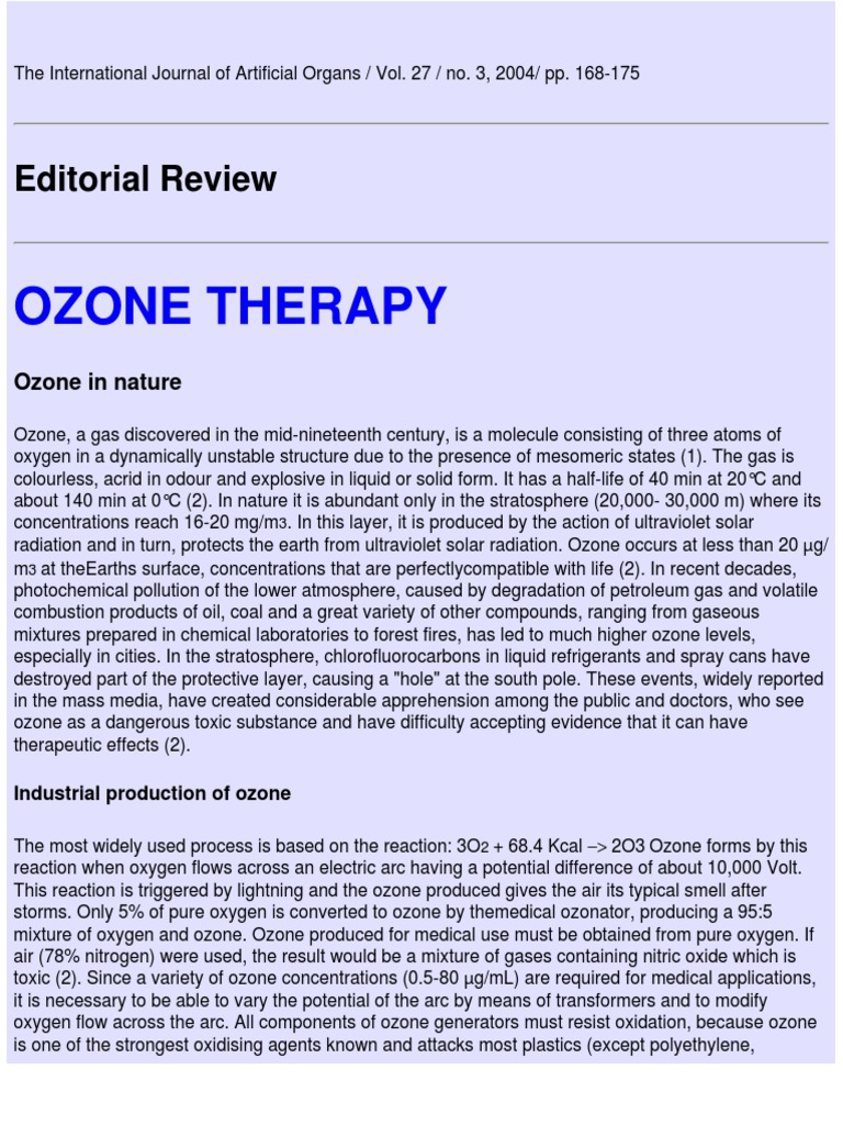 Ozone Therapy | PDF | Reactive Oxygen Species | Antioxidant