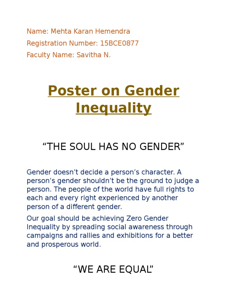 Poster For Gender Inequality | PDF