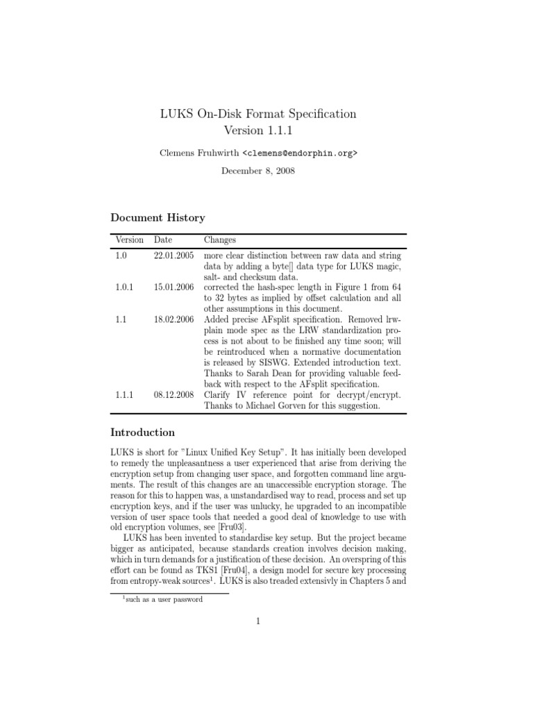 Luks On Disk Format | PDF | Cryptography | Key (Cryptography)