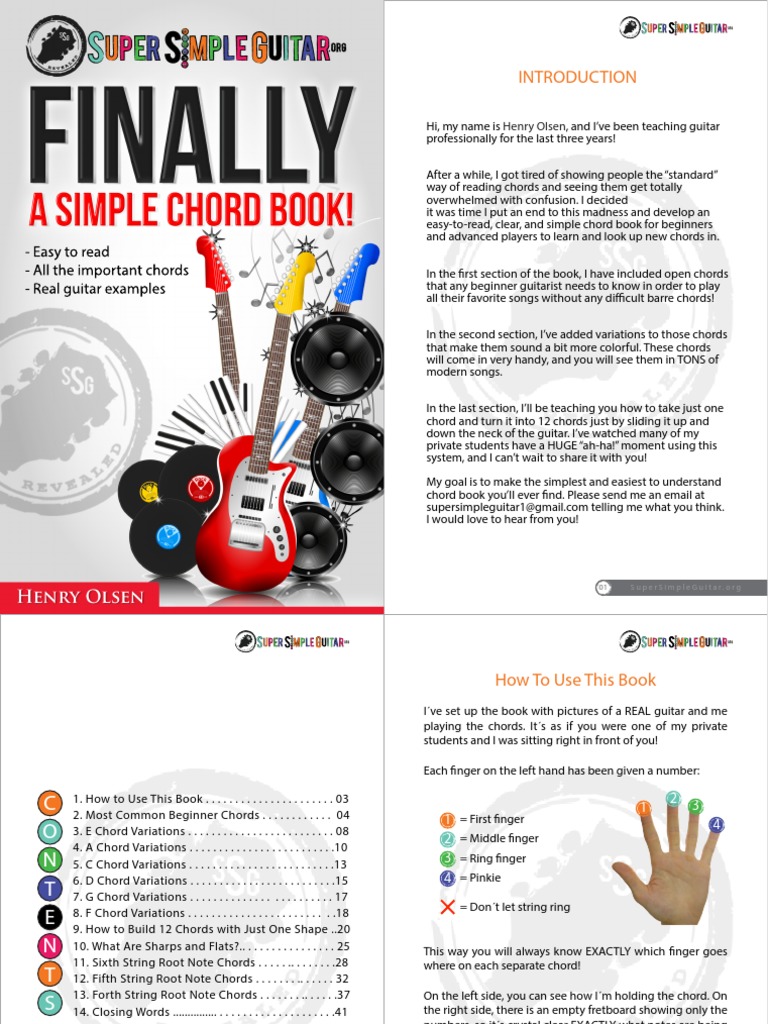 1.1 - Finally A Simple Chord Book | PDF | Guitars | Chord (Music)