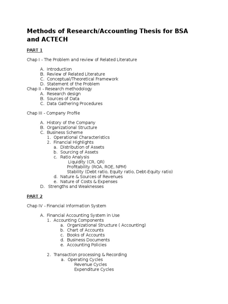 Thesis Format For BSA and ACTech | PDF | Business