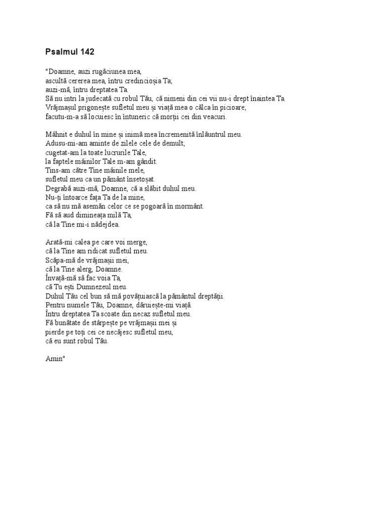 Psalmul 142 | PDF