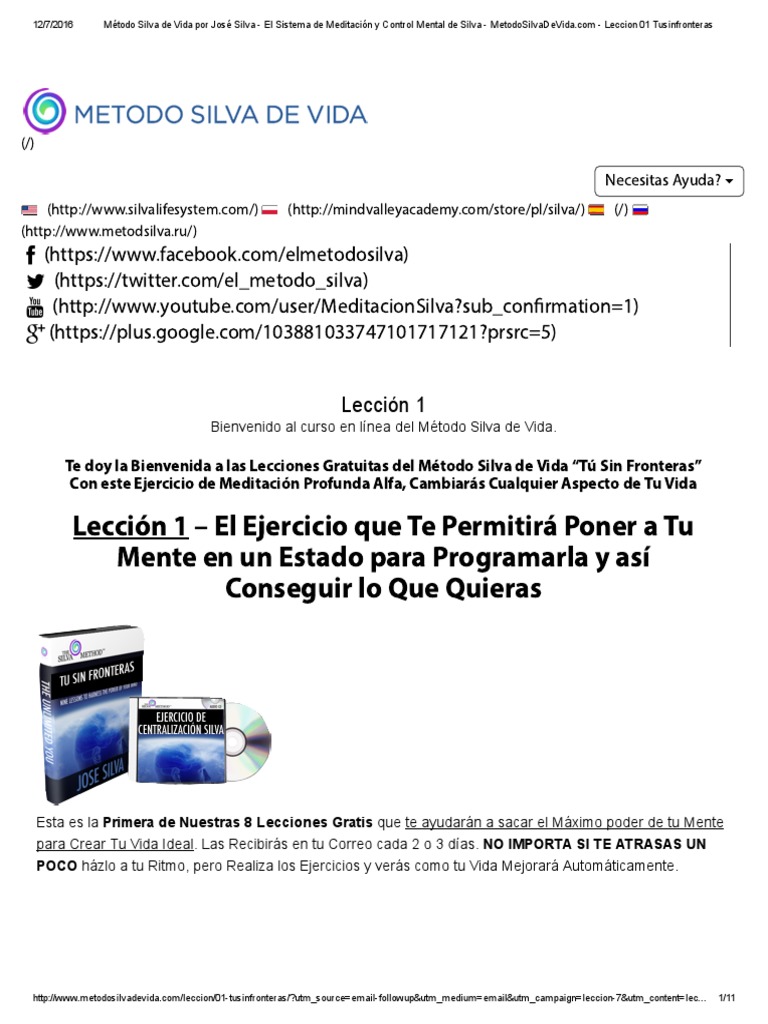 1 Método Silva De Vida Por José Silva El Sistema De Meditación Y