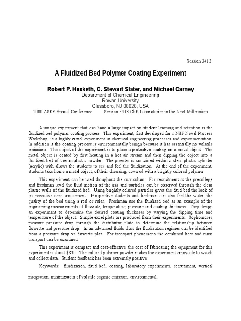 Fluid Ized Bed Lab Experiment | PDF | Fluidization | Flow Measurement
