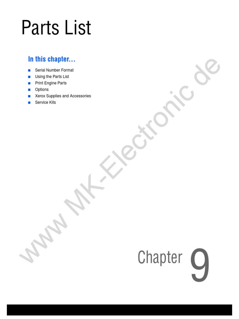 Xerox Phaser 6180MFP Parts Overview | PDF