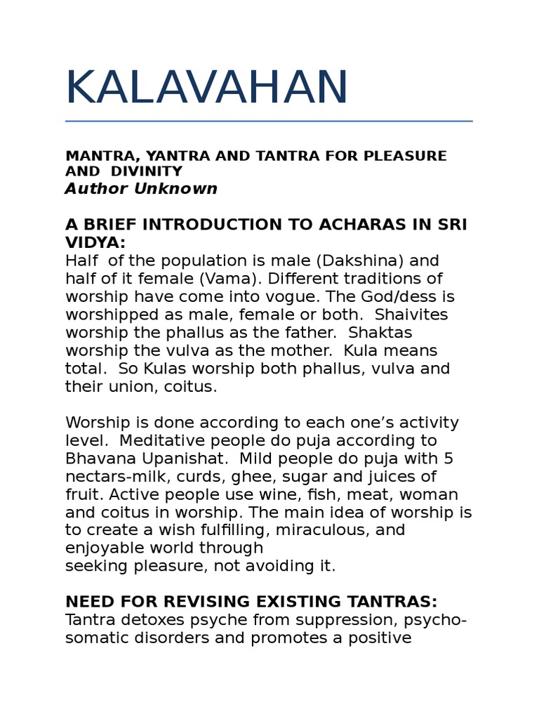 Kalavahan Writeup | PDF | Tantra | Worship