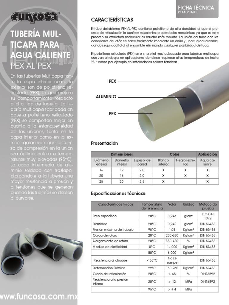 Tuberia Multicapa PEX AL PEX | PDF | Tubería (transporte de fluidos ...