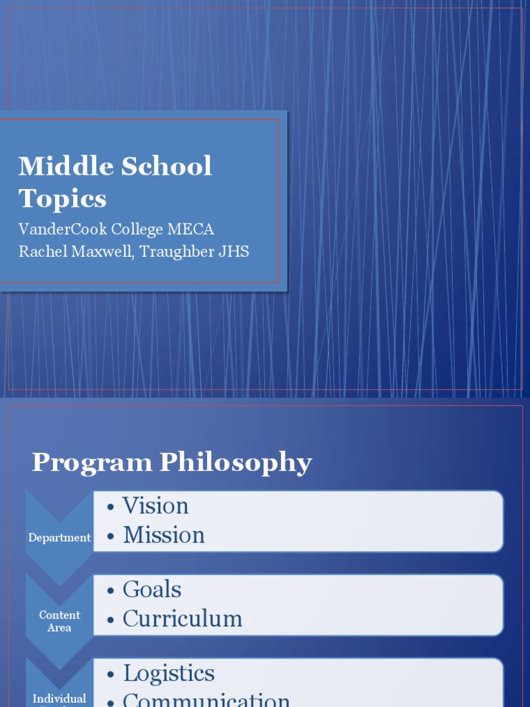 Middle School Topics | PDF | Curriculum | Educational Assessment