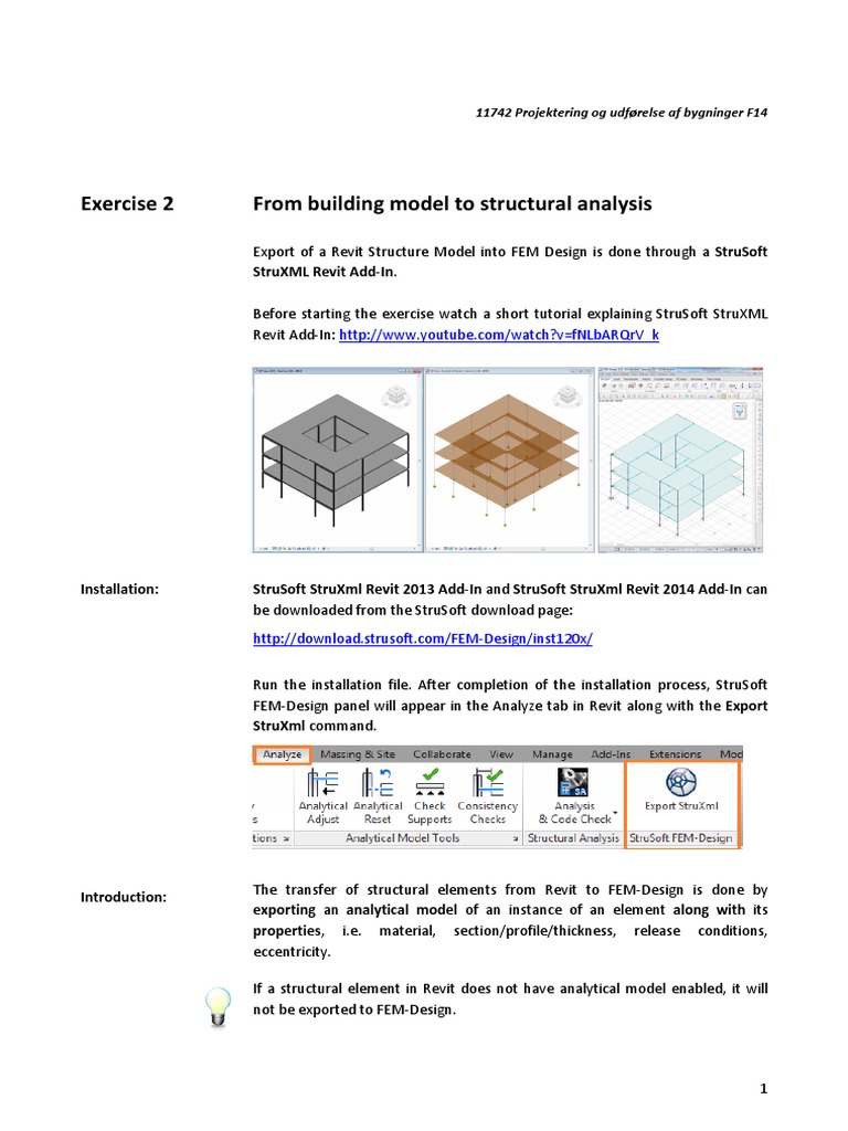Exercise 2 From Building Model To Struct PDF | PDF | Autodesk Revit | Structural Load
