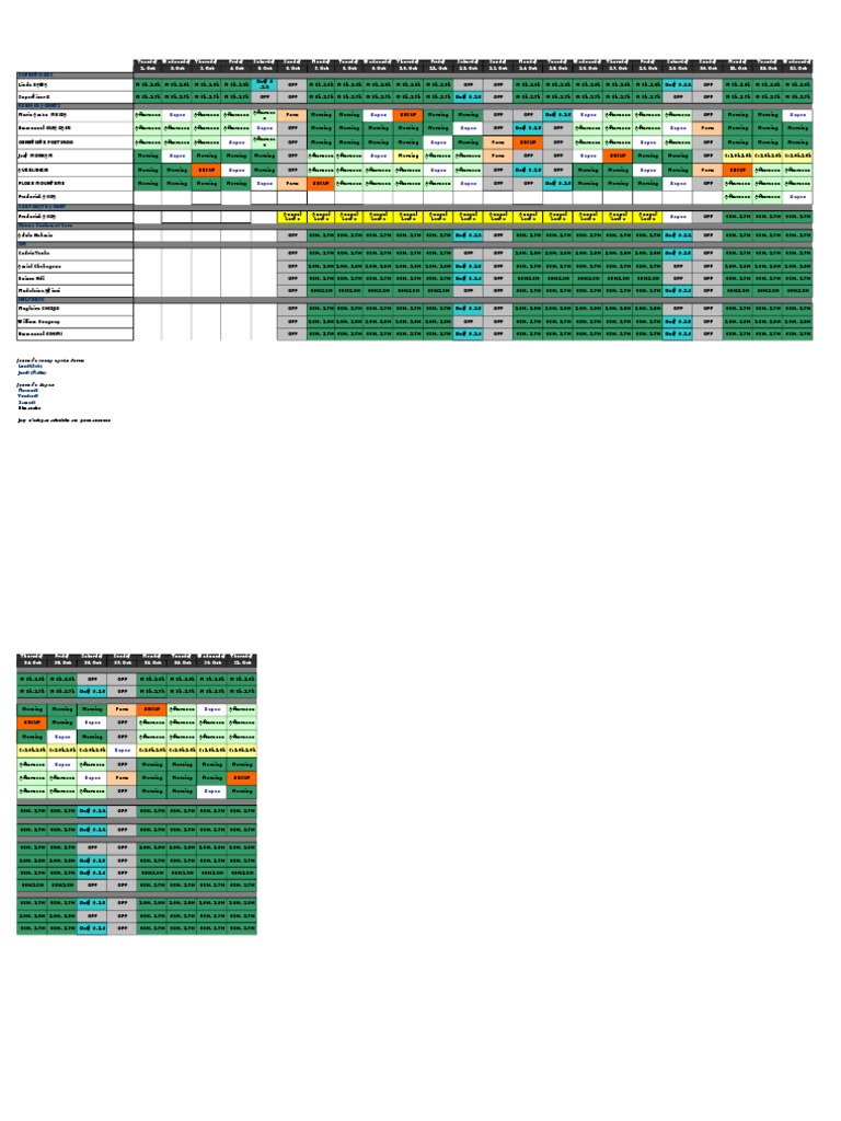 Time Table of October 2013 | PDF